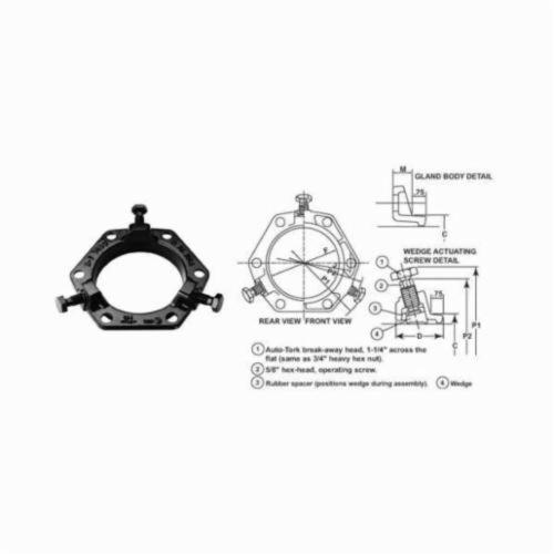 FORD Uni-Flange® UFR1400-D-6-U 1400-D Wedge Action Retainer Gland, 6 in ...