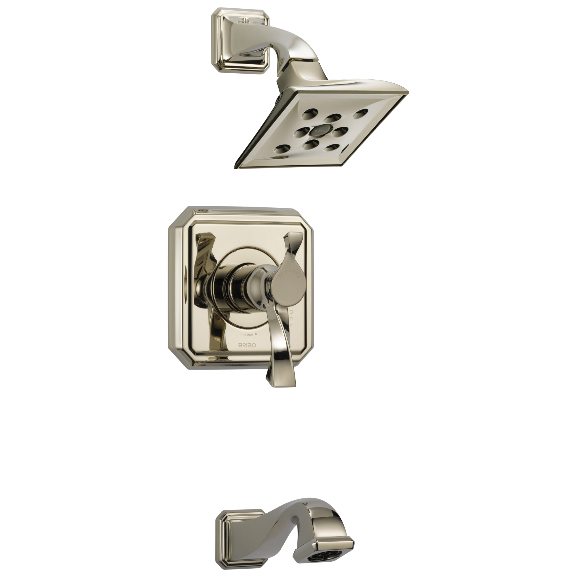 Brizo® T60430-PN TempAssure® Tub and Shower Faucet Trim, 2 gpm Shower ...