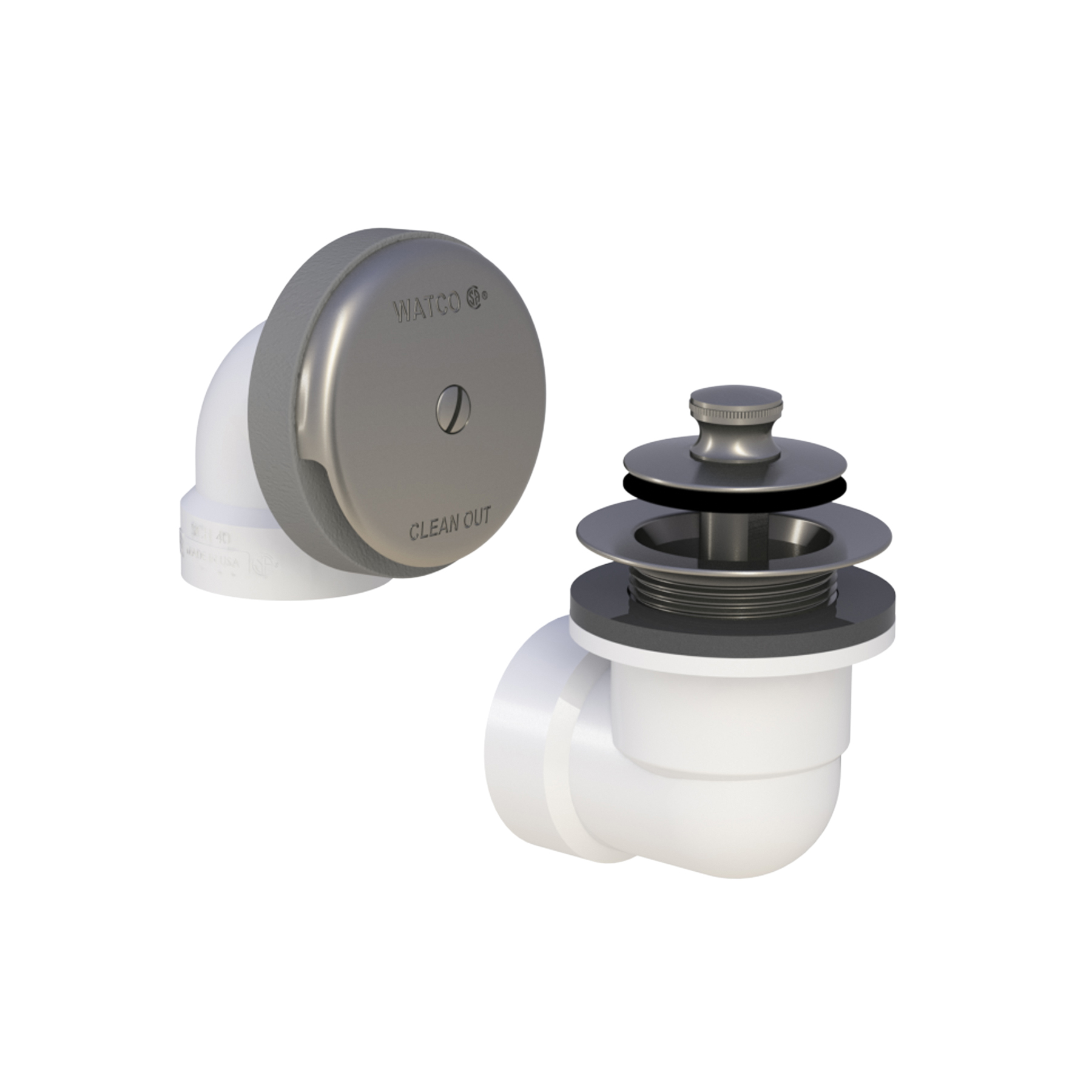 Watco® 601-PP-PVC-BN Bath Waste Half Kit With Brushed Nickel PUSH PULL ...
