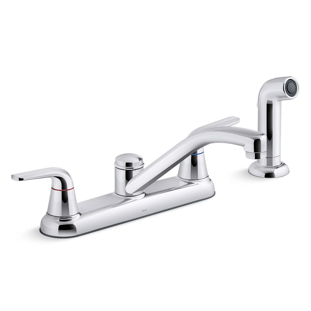 Kohler® K30616-CP Jolt™ 2-Handle Swing-Spout Kitchen Sink Faucet with ...