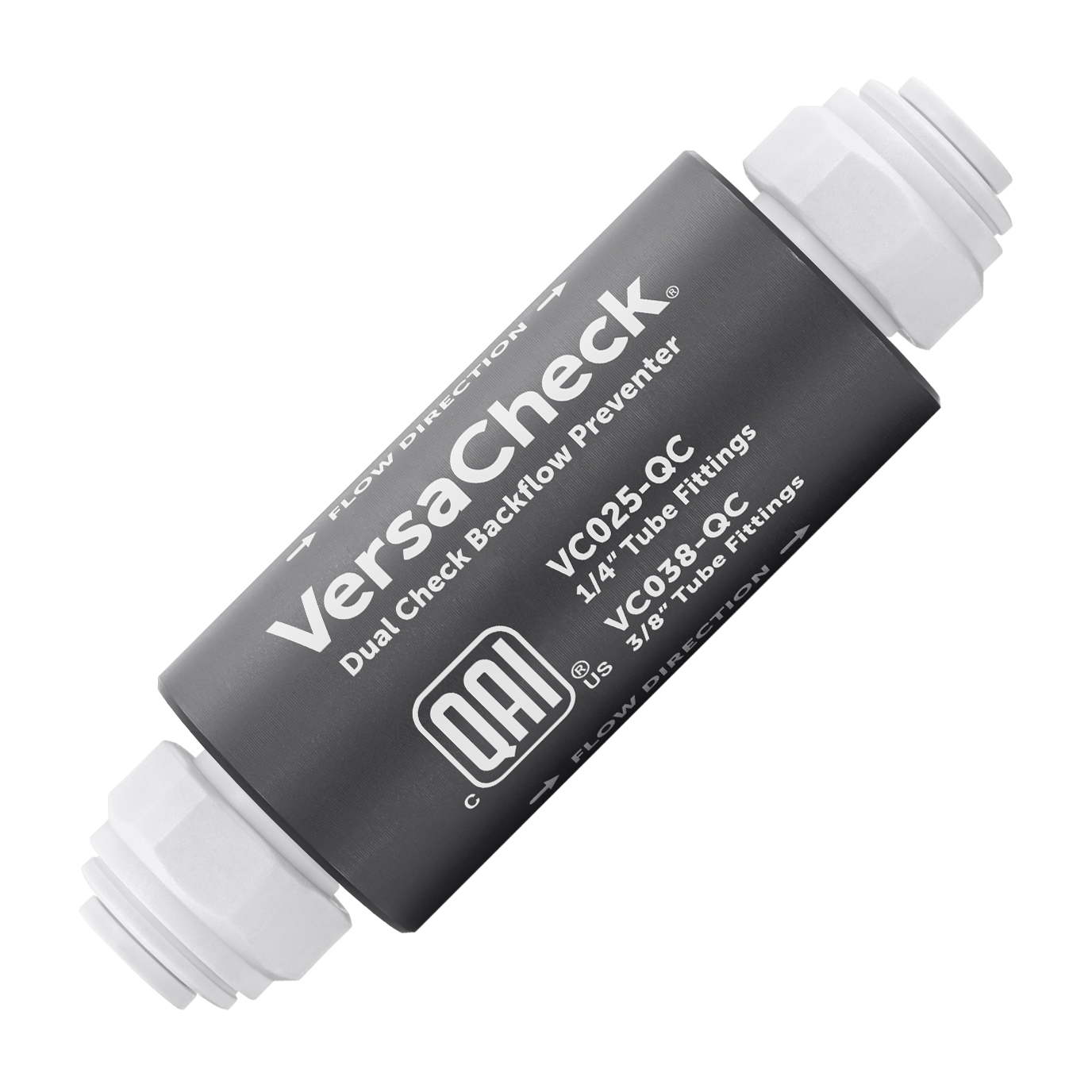 VC025QC Gray PVC VersaCheck® Dual Check Valve Backflow Preventer, 1/4 ...