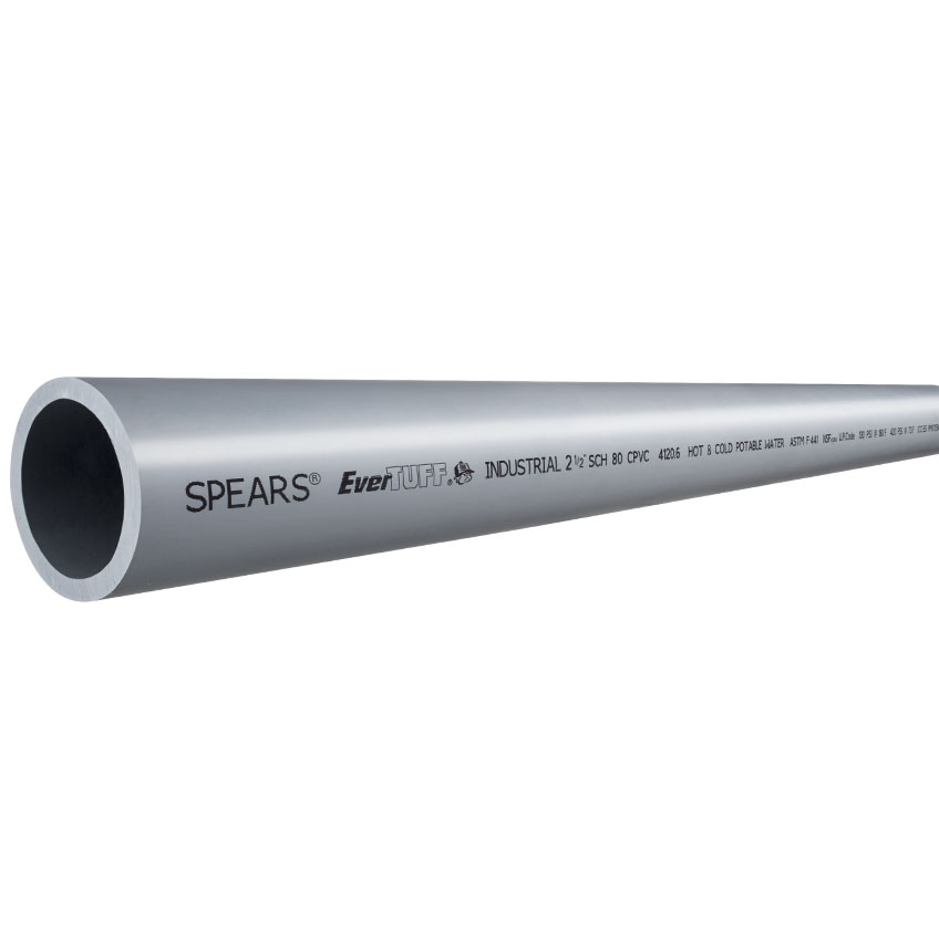PD-800-080 8"x20'' Extruded Plain End Pipe, SCH 80, PVC, Gray | First ...