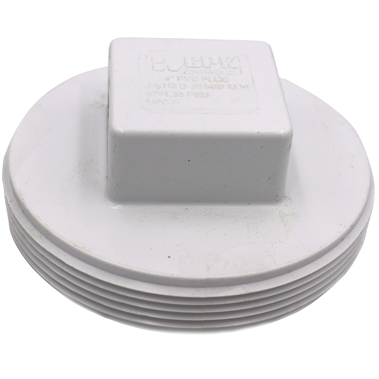 228-0004 Raised Sewer Plug, 4 in, MNPT, SDR 35, PVC | First Supply