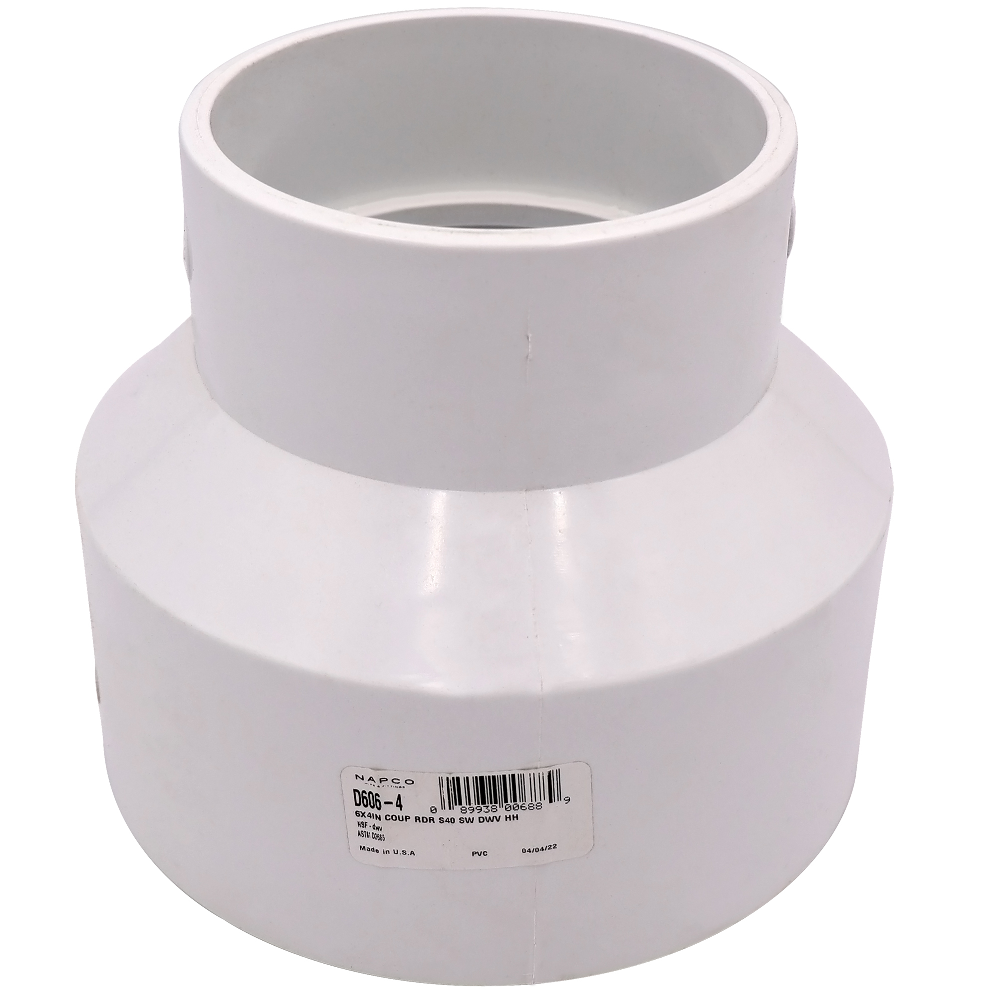 309-0810 DWV Concentric Reducing Coupling, 8x10 in, Hub, SCH 40/STD ...