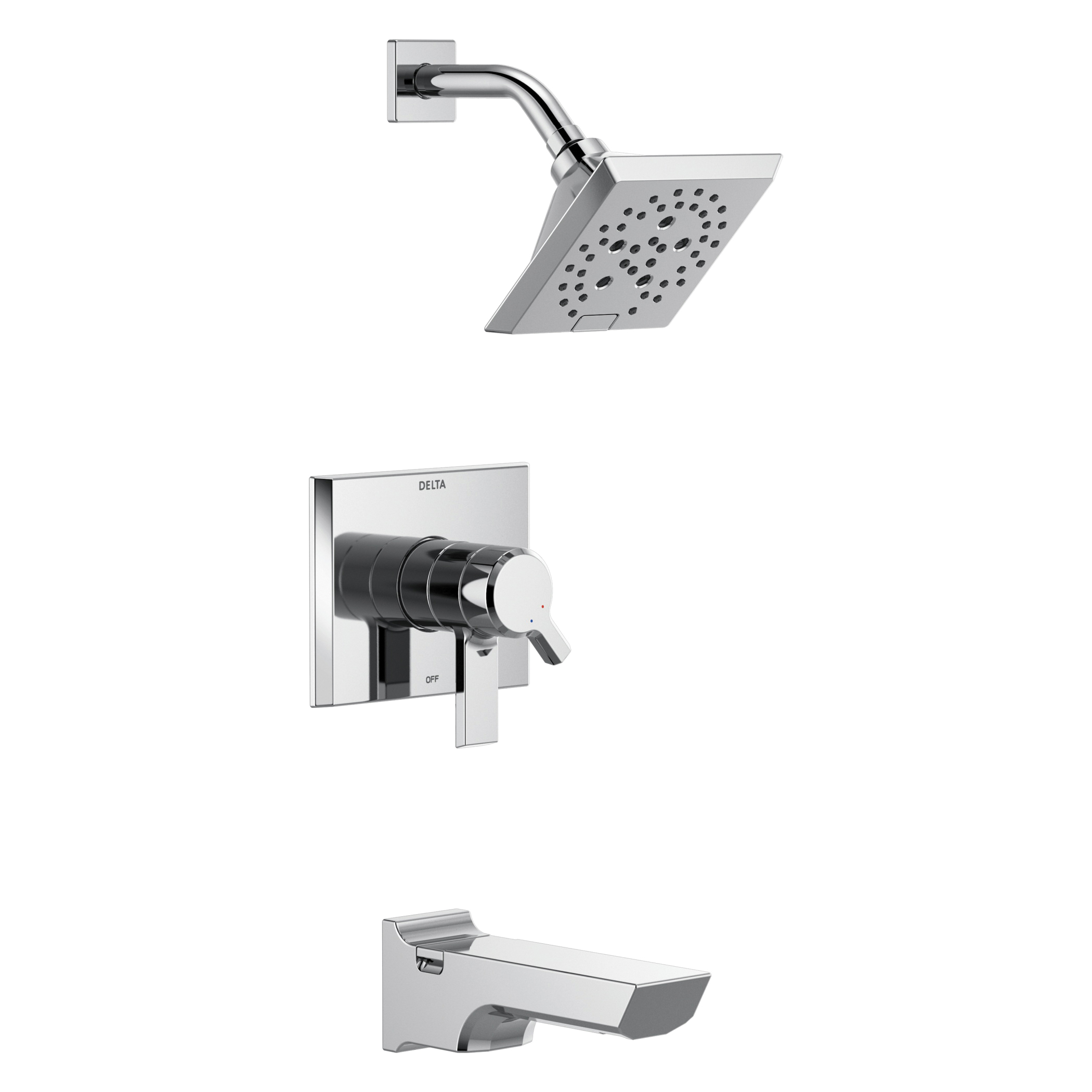 DELTA® T17499-PR Monitor® 17 Series Square Tub and Shower Trim, 6.2 gpm ...