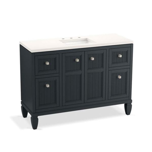 Kohler® 33538-ASB-1WX Hearthaven™ 48" Bathroom Vanity Set, Floor Mount ...