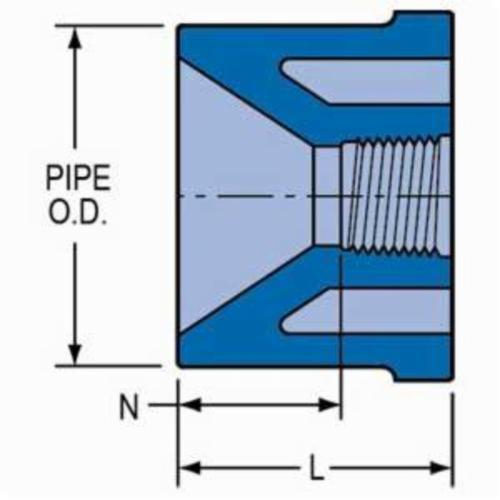 838-073BL Flush, 1/2 x 3/8" Nominal, Spigot x FNPT End Style, SCH 80 ...