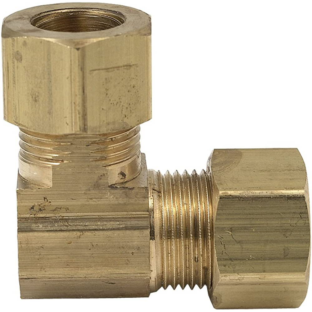 BrassCraft® 65-10X Pipe 90 deg Elbow, 5/8 in, Compression, Brass, Rough Brass | First Supply
