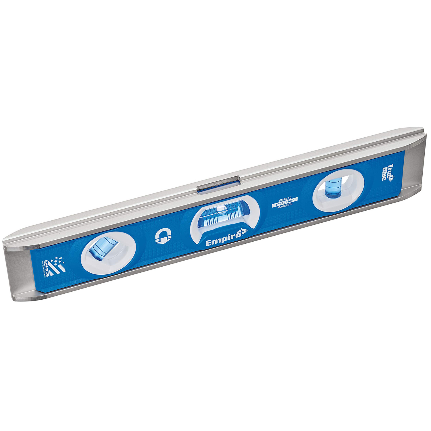 EM75.10 TRUE BLUE® E75 Magnetic Torpedo Level, 10 in L, 3 Vials ...