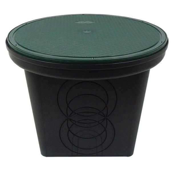 3017-20 20" Distribution and Valve Drain Box with (8) Holes Lid and ...
