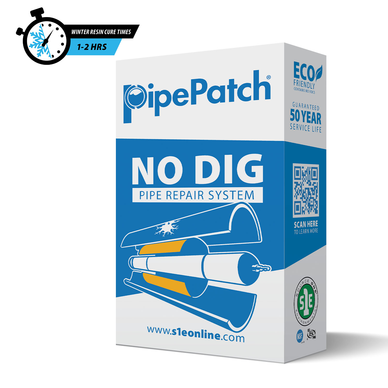 PipePatch 8" x 48" No Dig CIPP Point Repair Trenchless, Winter Resin ...