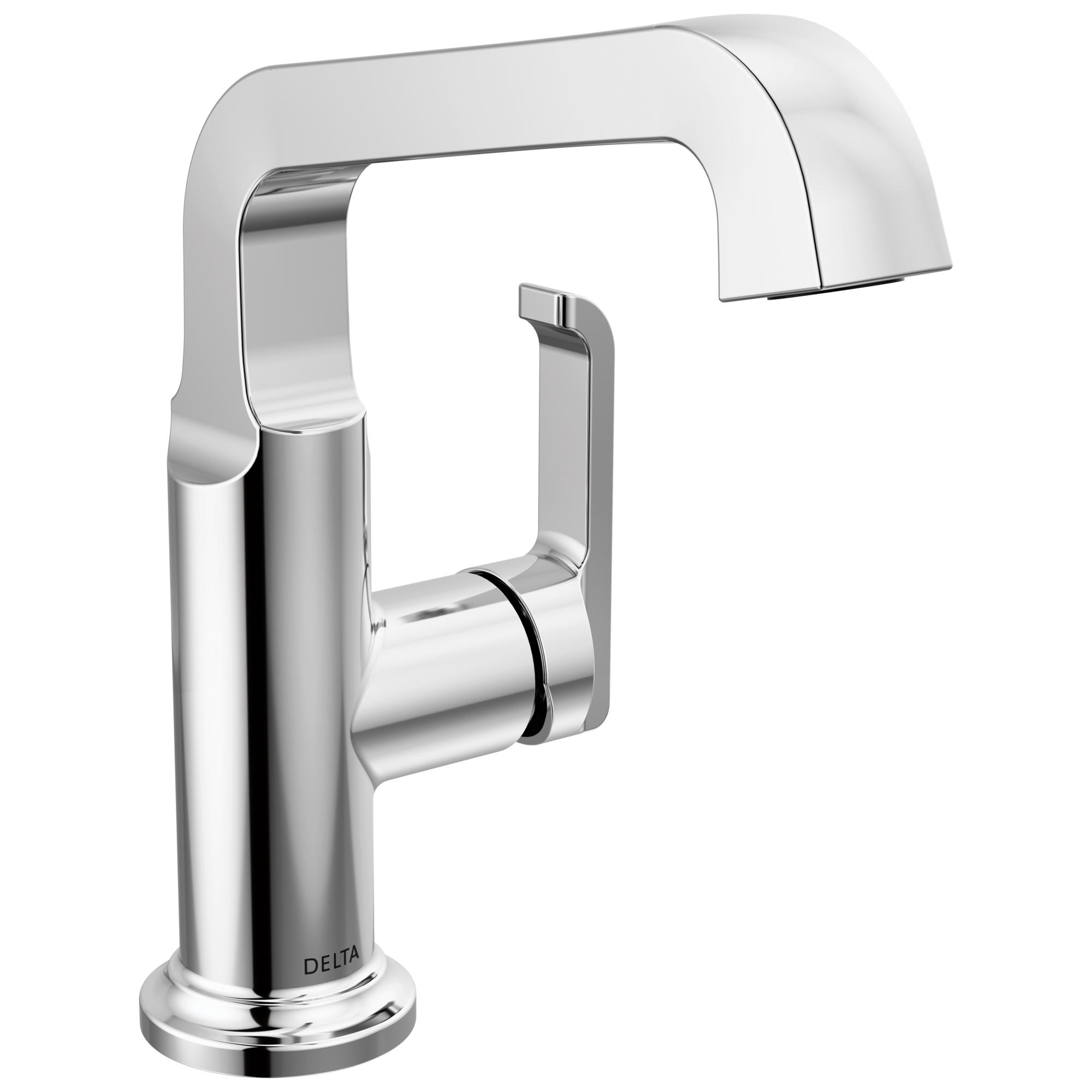 Delta® Tetra™ Single-Handle Mid-Height Vessel Bathroom Faucet, Chrome ...