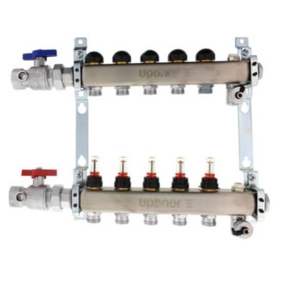 Uponor TruFLOW™ A2700502 Manifold Assembly With Flow Meter, (5) 1 in ...
