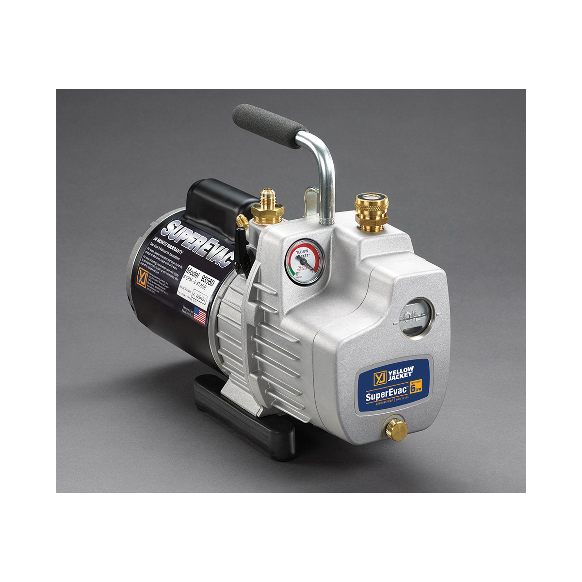 Yellow Jacket® SuperEvac™ 93540 2-Stage Rotary Vane Vacuum Pump, 4 cfm ...