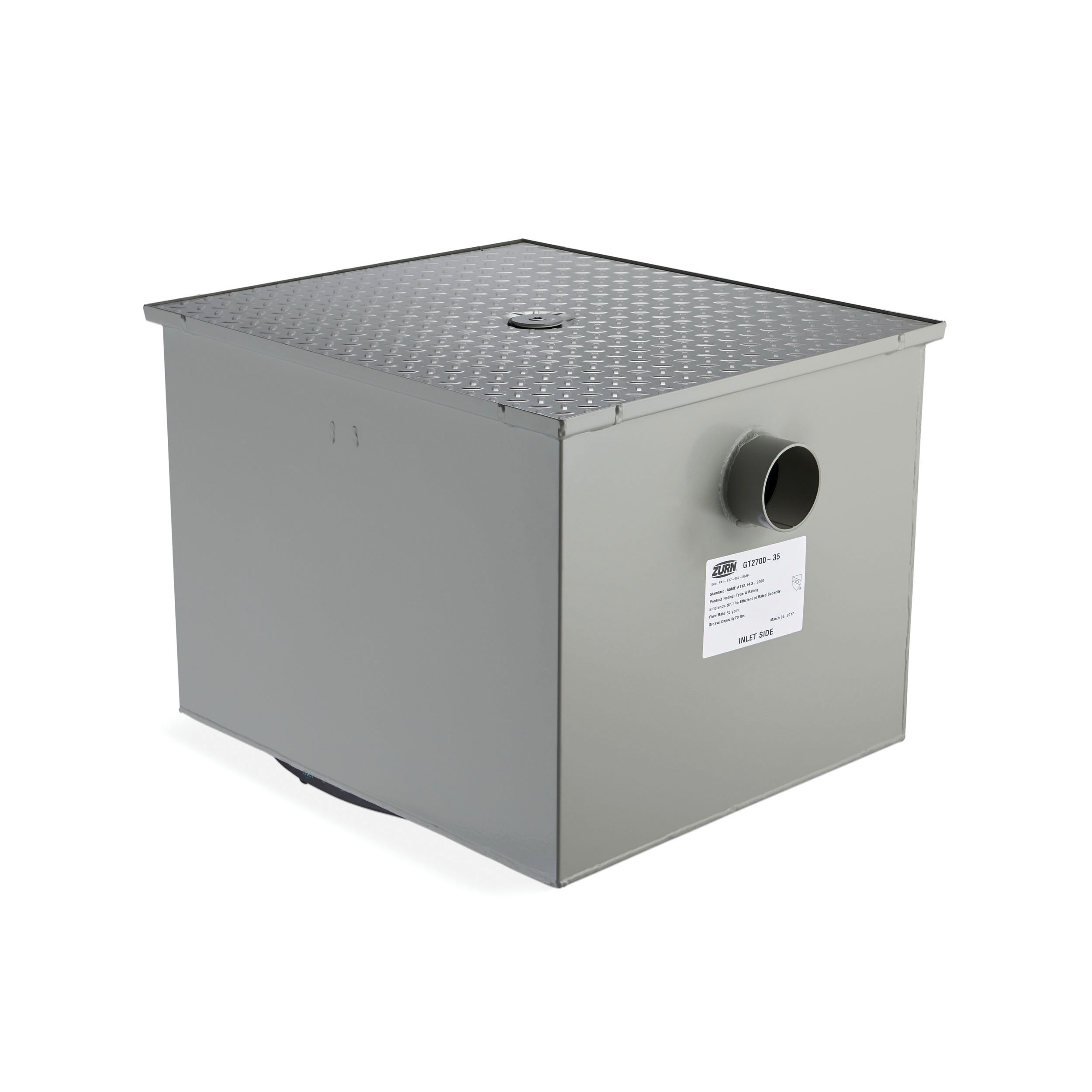 GT2700-50-3NH Grease Interceptor With Flow Control, 100 lb Capacity, 50 ...